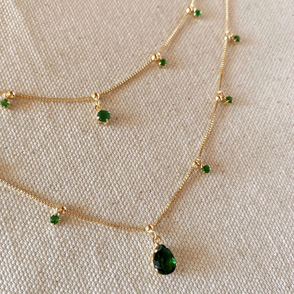 Lunarcast | Jewelry | New 8k Gold Filled Double Emerald Teardrop ...